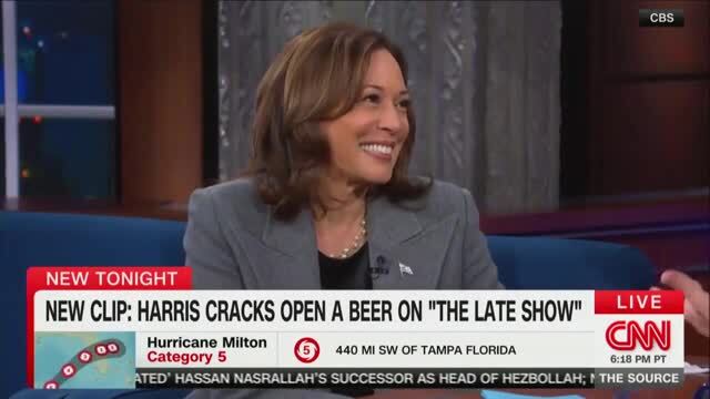 ‘Cheers’ Kamala Harris Cracks Open a Beer with Stephen Colbert ...