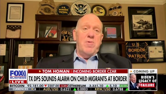 Tom Homan on Missing Unaccompanied Minors: ‘We Need to Find These ...